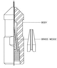 Tools International - Brass Wedge Rope Socket